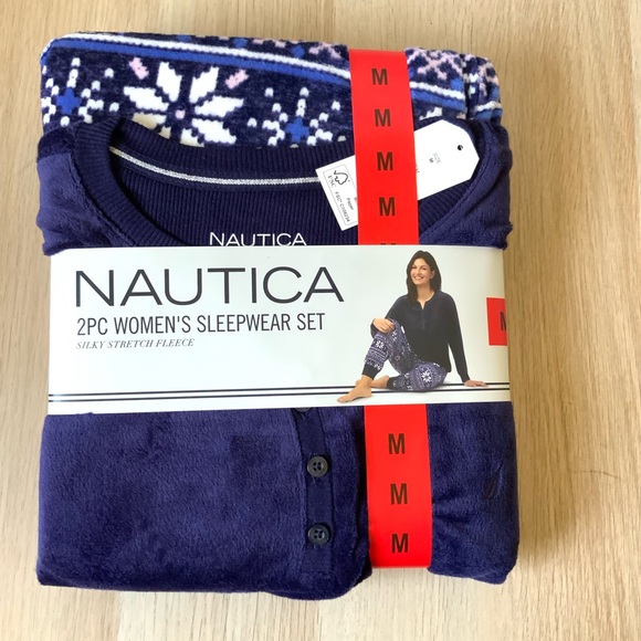 Nautica | Intimates & Sleepwear | Nautica Blue Nordic Pajama Set Plush ...